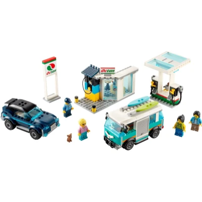 Lego Service Station vs Lego Spider-Man's Monster Truck vs. Mysterio